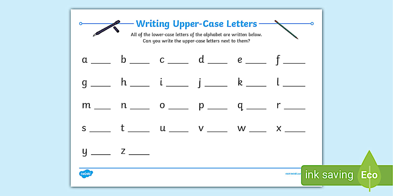 Writing Upper-Case Letters Activity (teacher made) - Twinkl