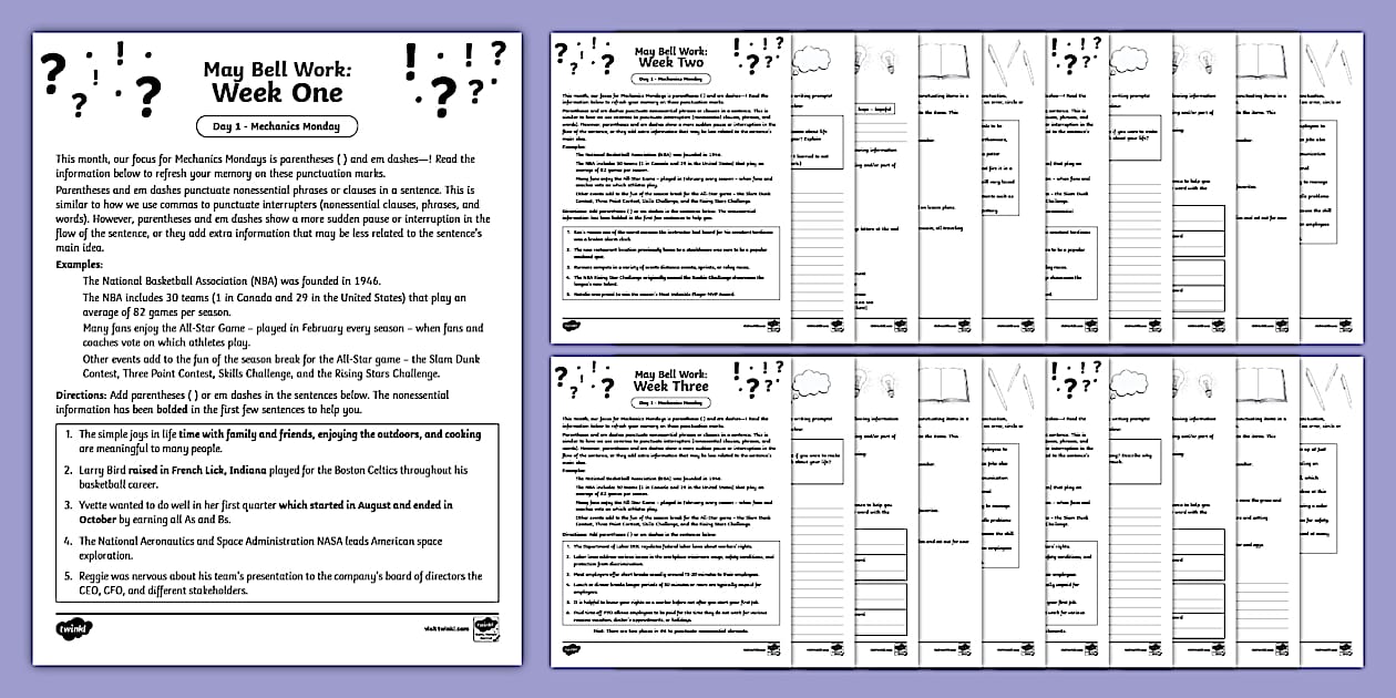 Sixth Grade ELA May Bell Work Bundle (Teacher-Made) - Twinkl