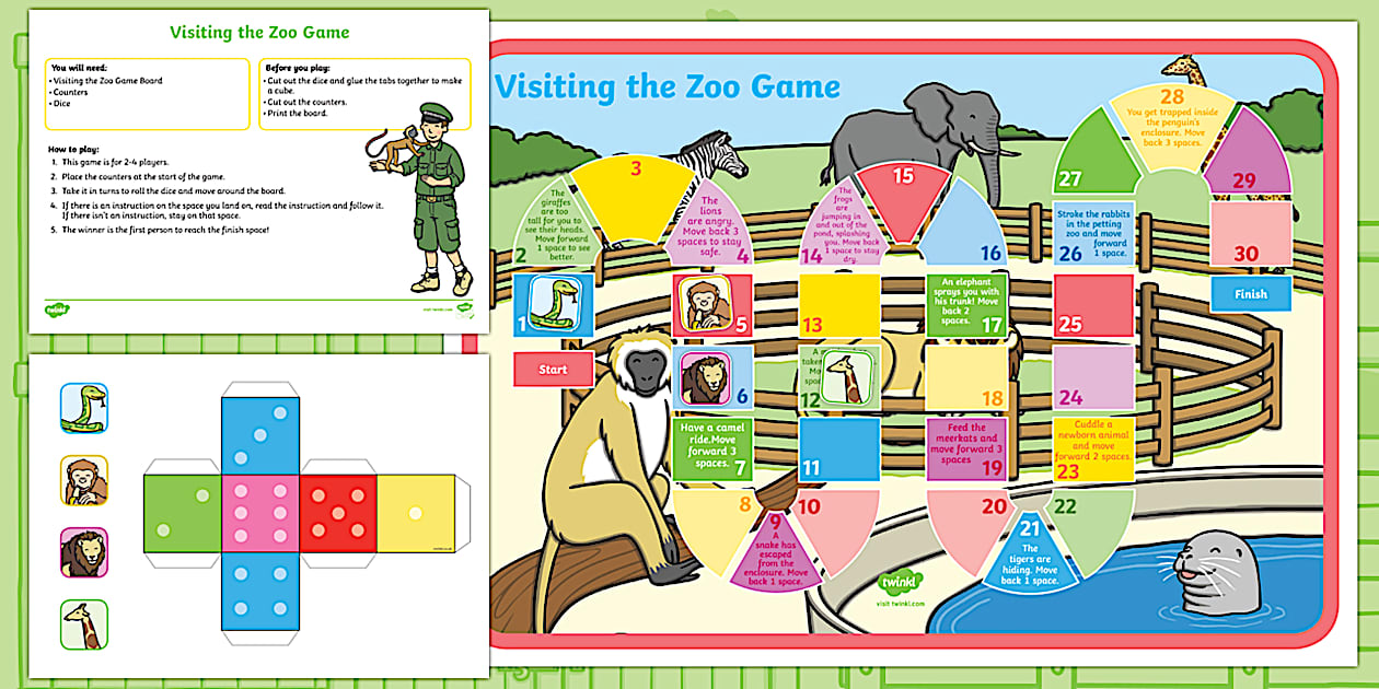 Visiting the Zoo Board Game - Twinkl