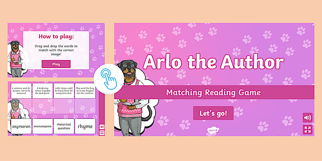 Arlo the Author Matching Reading Game - KS2 Revision