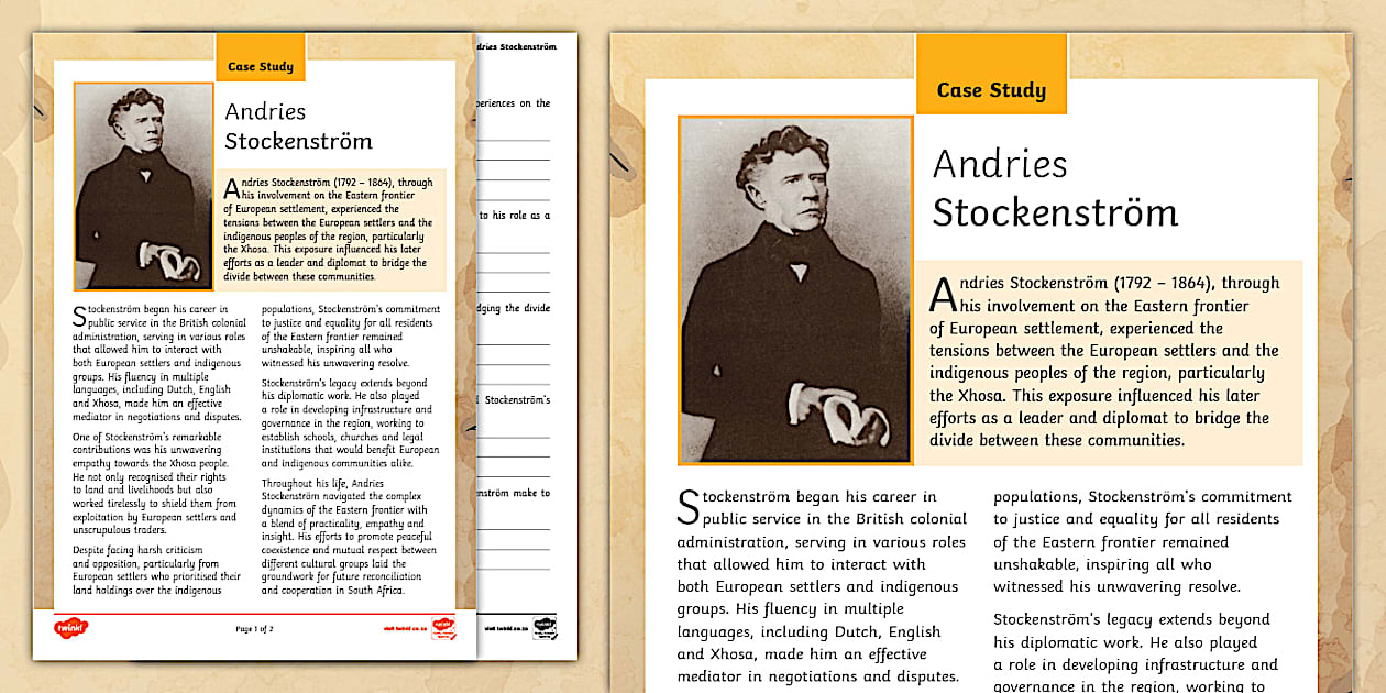 Case Study: Andries Stockenström (teacher made) - Twinkl