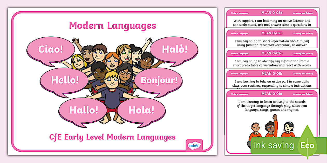 Early Level Modern Languages Experiences and Outcomes Poster