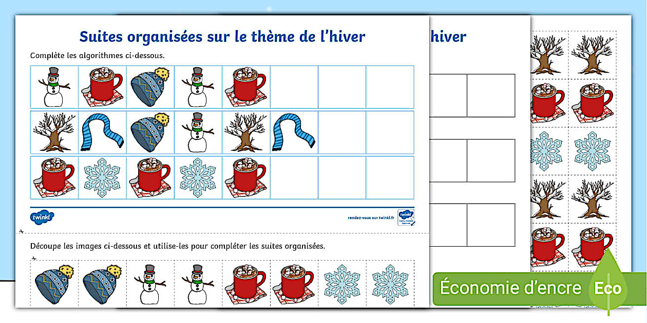 Suites organisées sur le thème de l'hiver - Twinkl