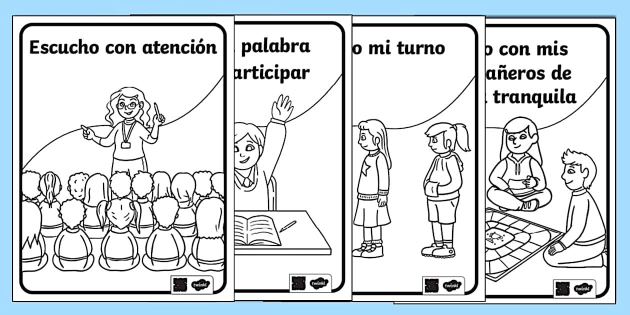 GRATIS Normas de convivencia para colorear | Twinkl - Twinkl