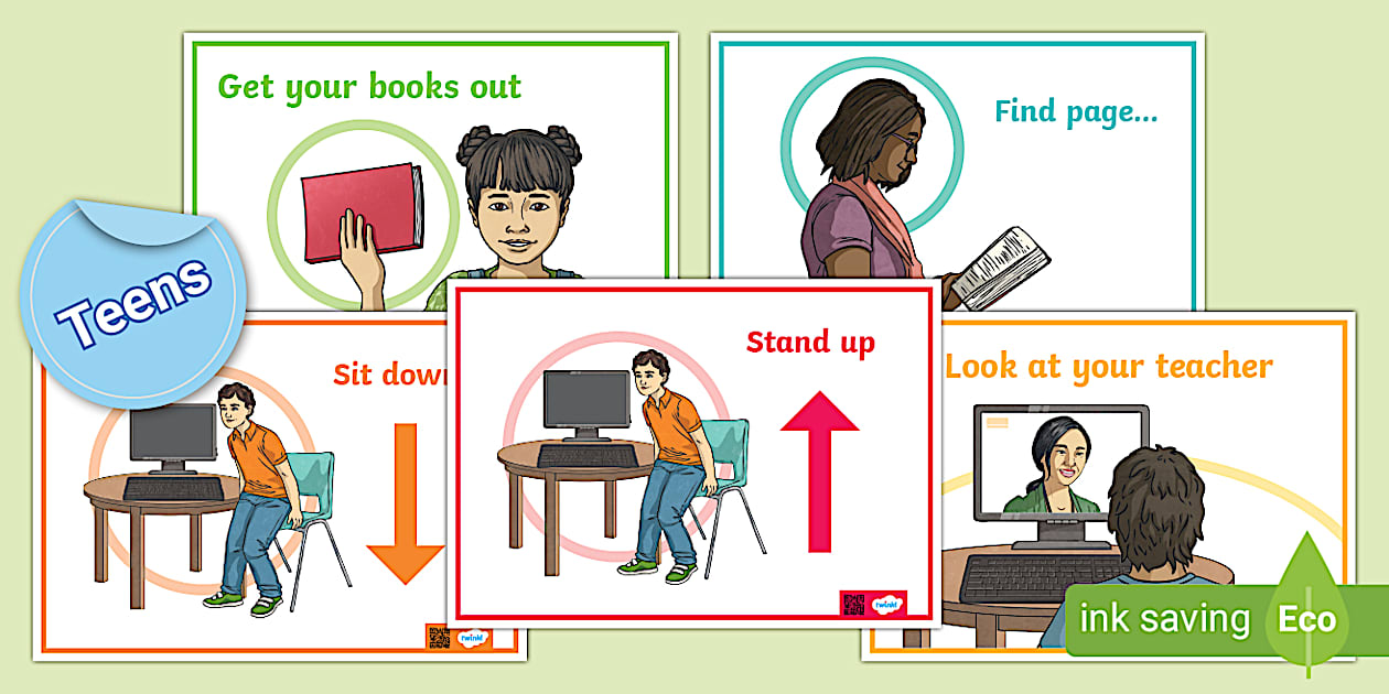 Instruction Posters for Online ESL Classrooms [Teens]