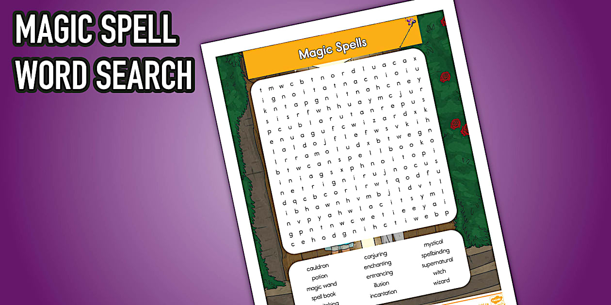 Magic Spell Word Search Activity