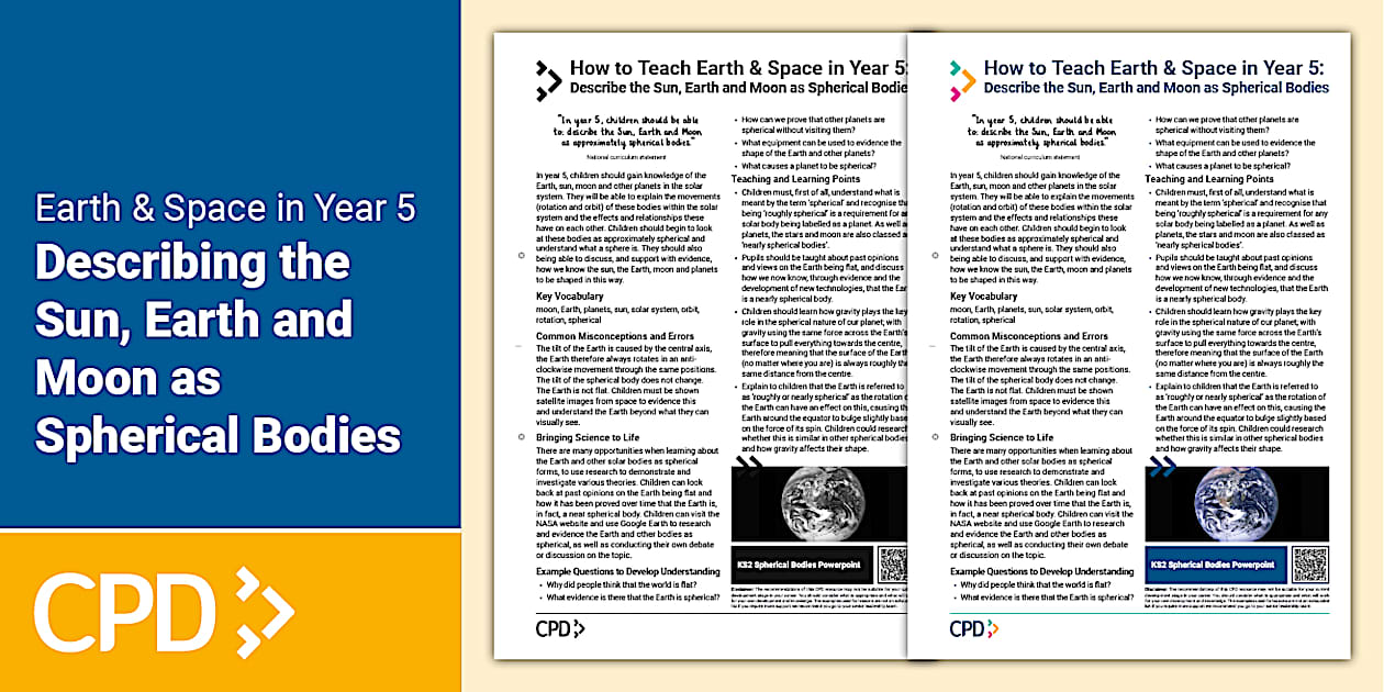 How to Teach Earth & Space in Year 5: Describe the Sun, Earth and Moon as