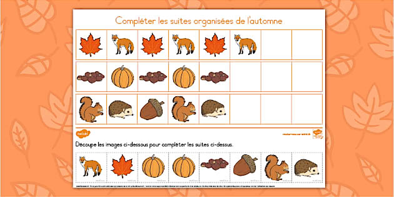Suites organisées de l'automne (Teacher-Made) - Twinkl