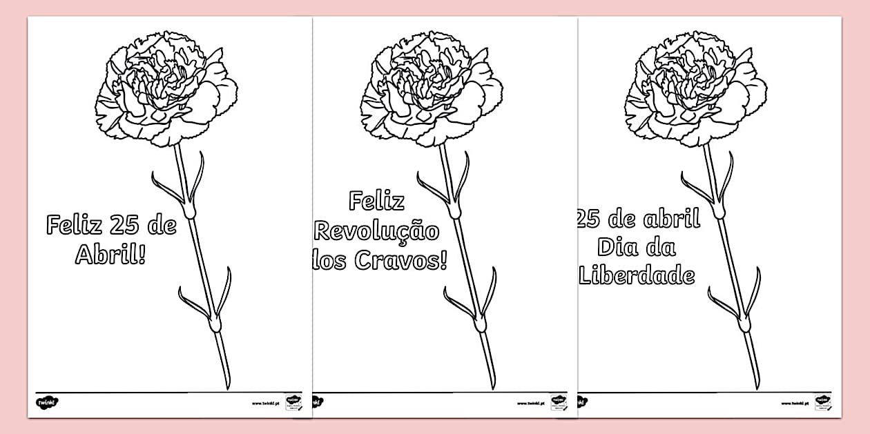 * NEW * Página de Colorir: Revolução dos Cravos | Twinkl