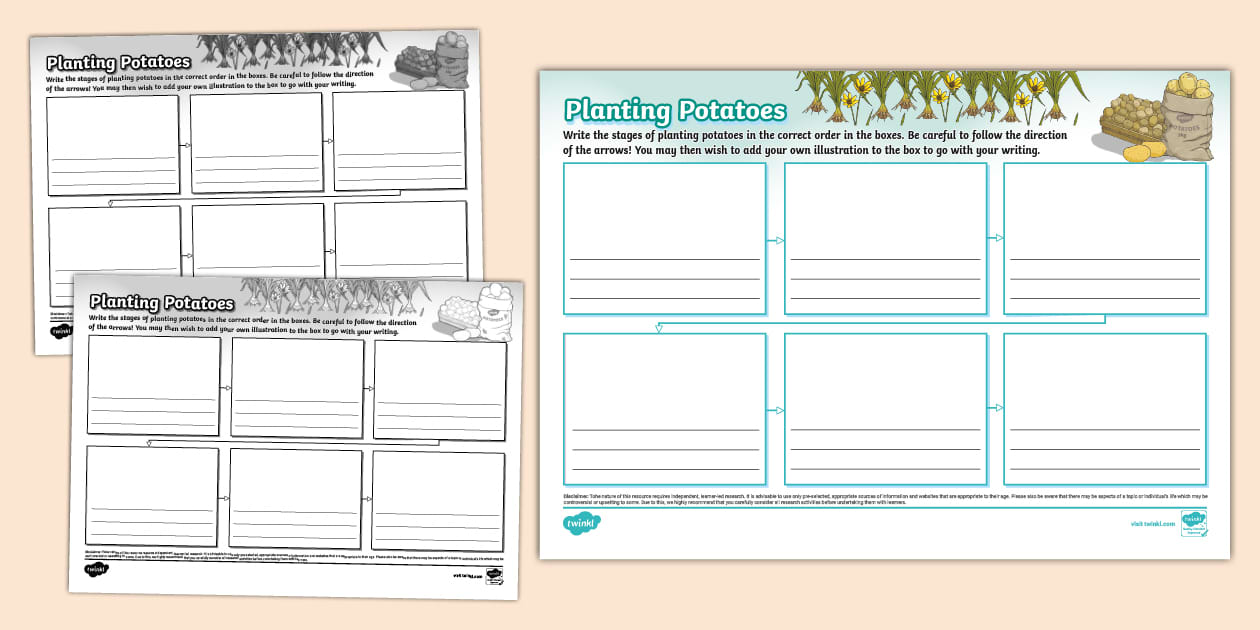 Planting Potatoes Sequencing Mind Map (teacher made)