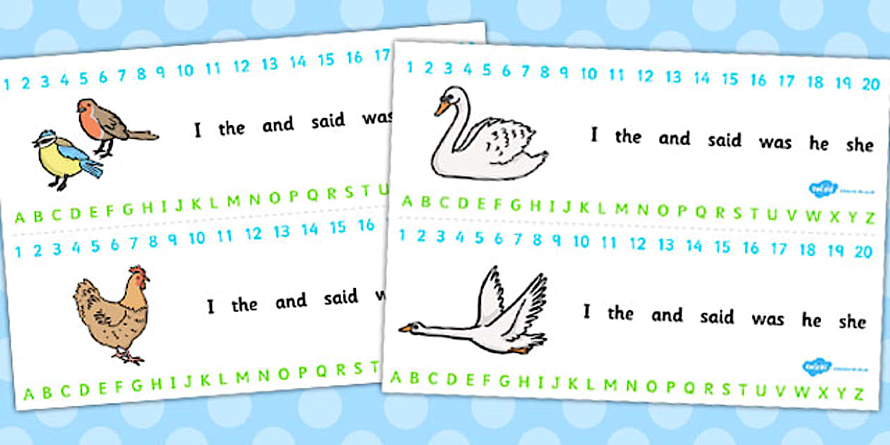 Editable Ugly Duckling Combined Number and Alphabet Strips