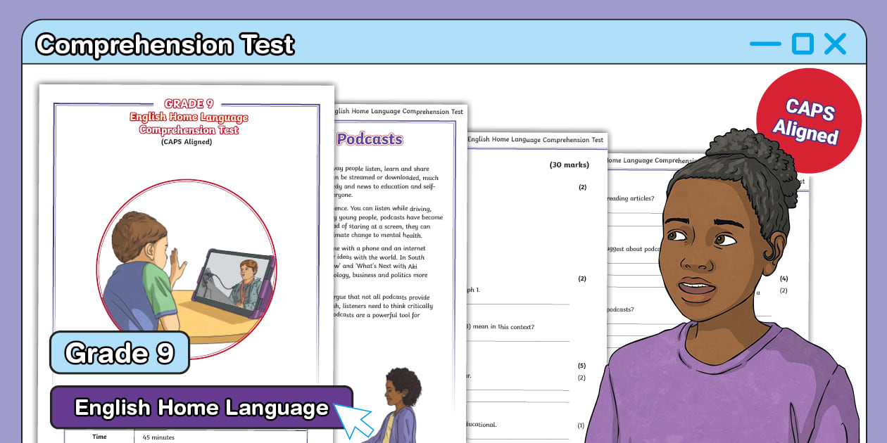 Grade 9 - English HL - Comprehension Test (CAPS Aligned)