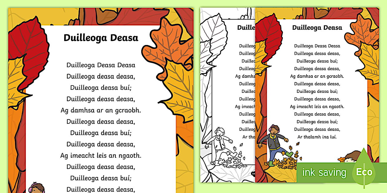 Poems In Gaeilge For Primary School - Twinkl Ireland Resources