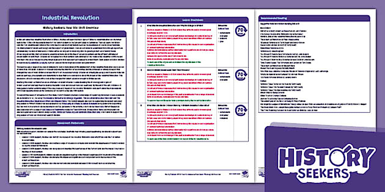 History Seekers:UKS2:The Industrial Revolution Unit Overview