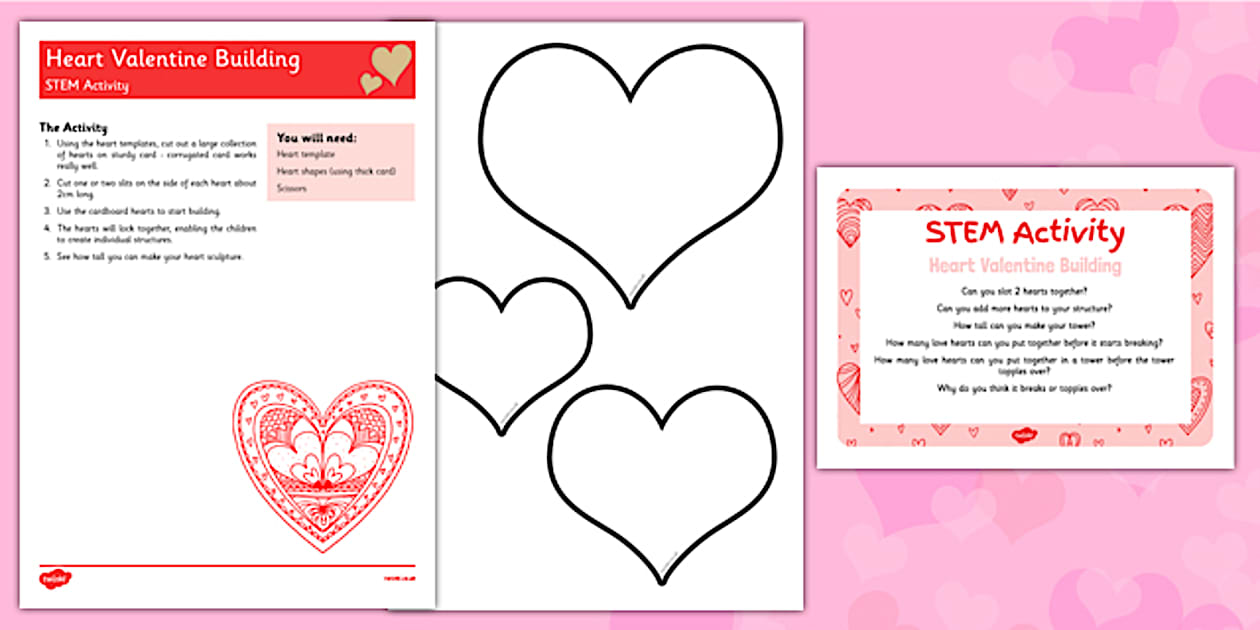 Heart Valentine Building STEM Activity (teacher made)
