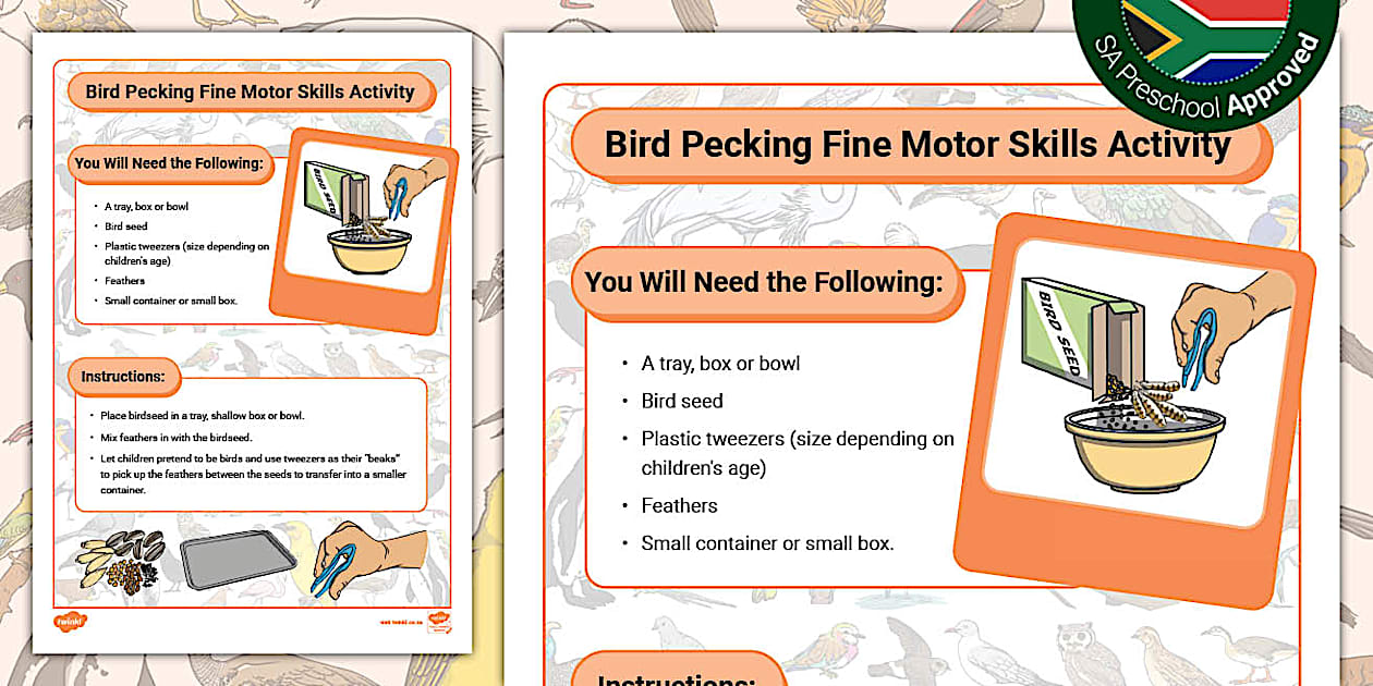 Bird Pecking Fine Motor Skills Activity Instructions