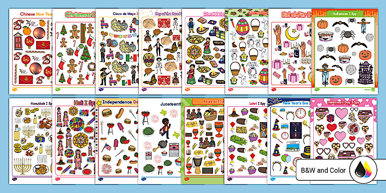 Colorful Holiday I Spy Resource Pack for Kids | Twinkl USA
