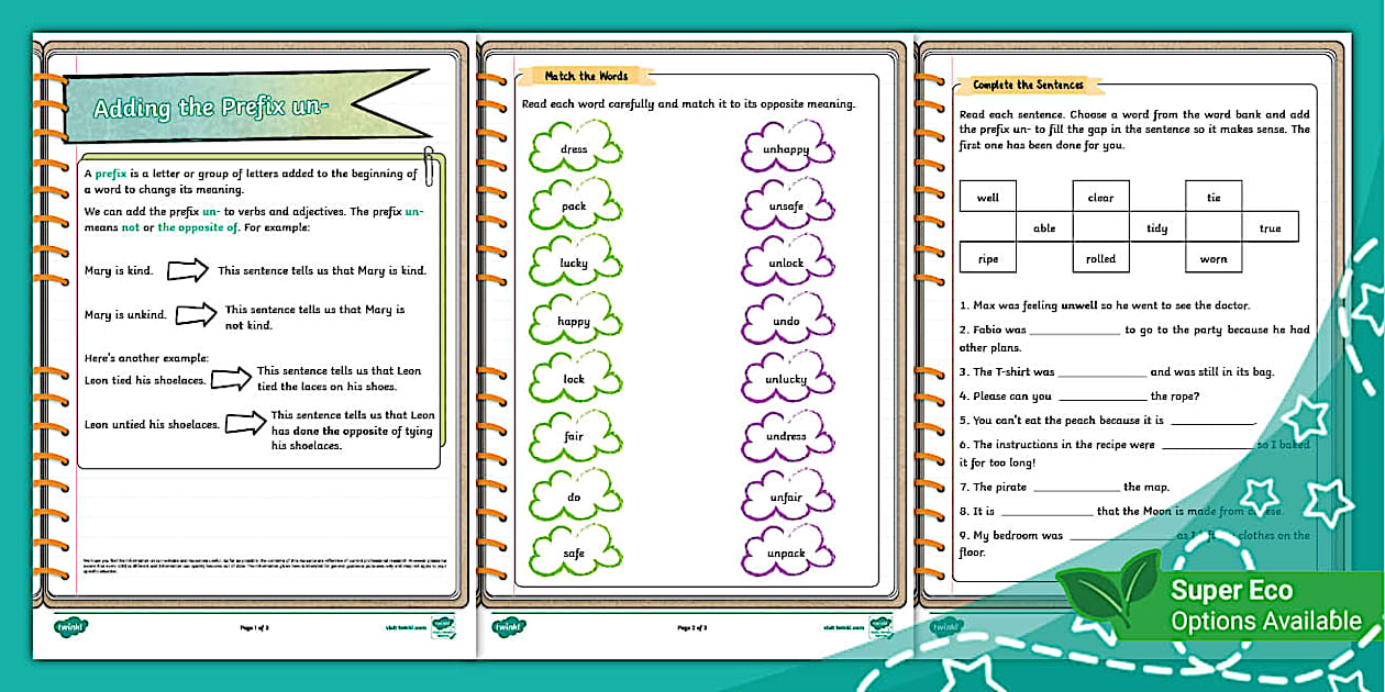 Adding the Prefix un- (Ages 5 - 6)