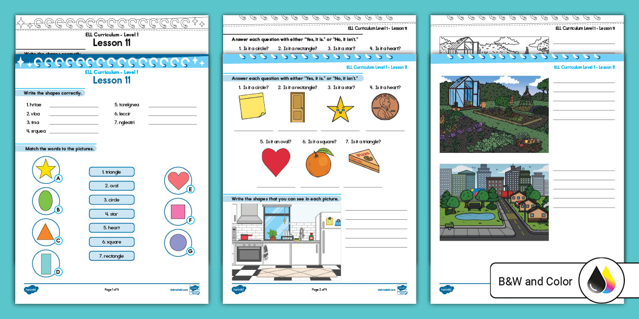 ELL Curriculum: Level 1, Lesson 11 Activity (teacher made)