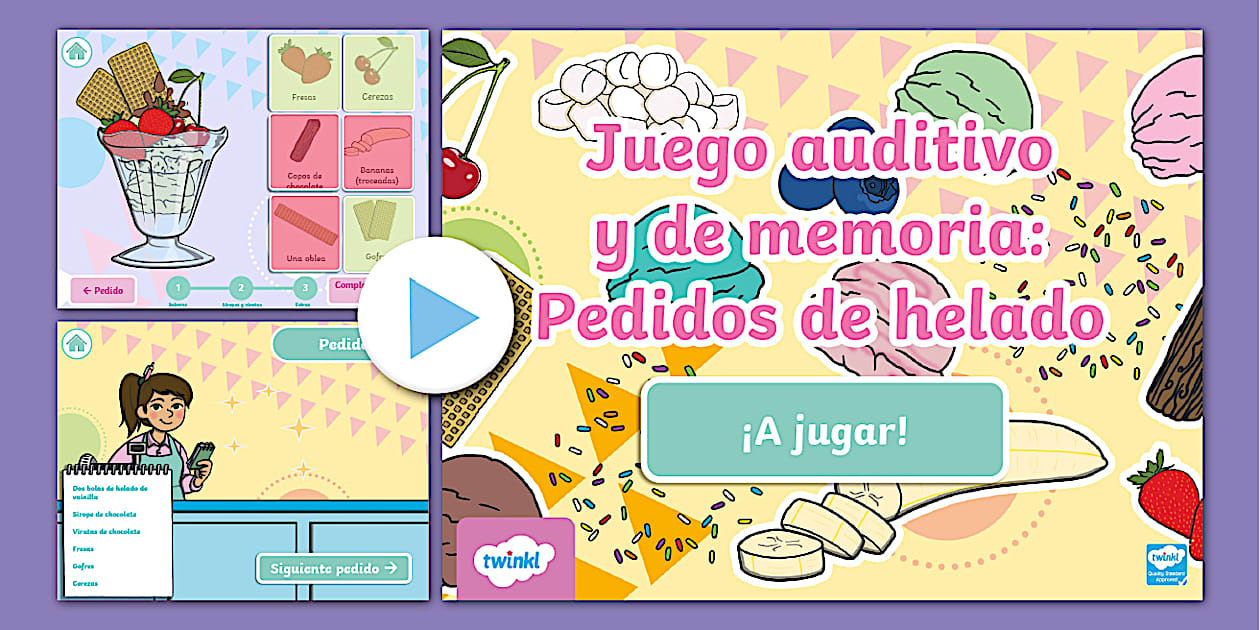 Juego auditivo y de memoria: Pedidos de helado - Twinkl