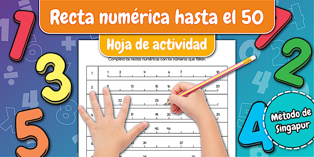 Recta numérica hasta 50