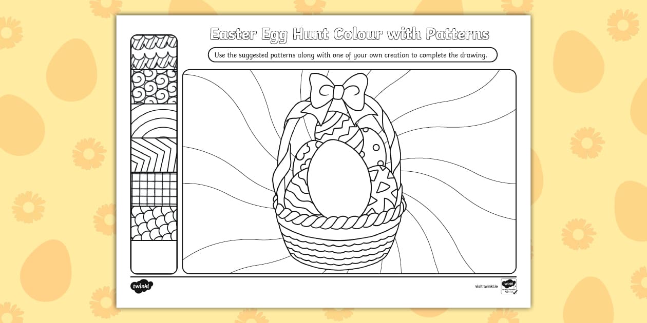 Easter Egg Hunt Colour with Patterns Activity - Twinkl