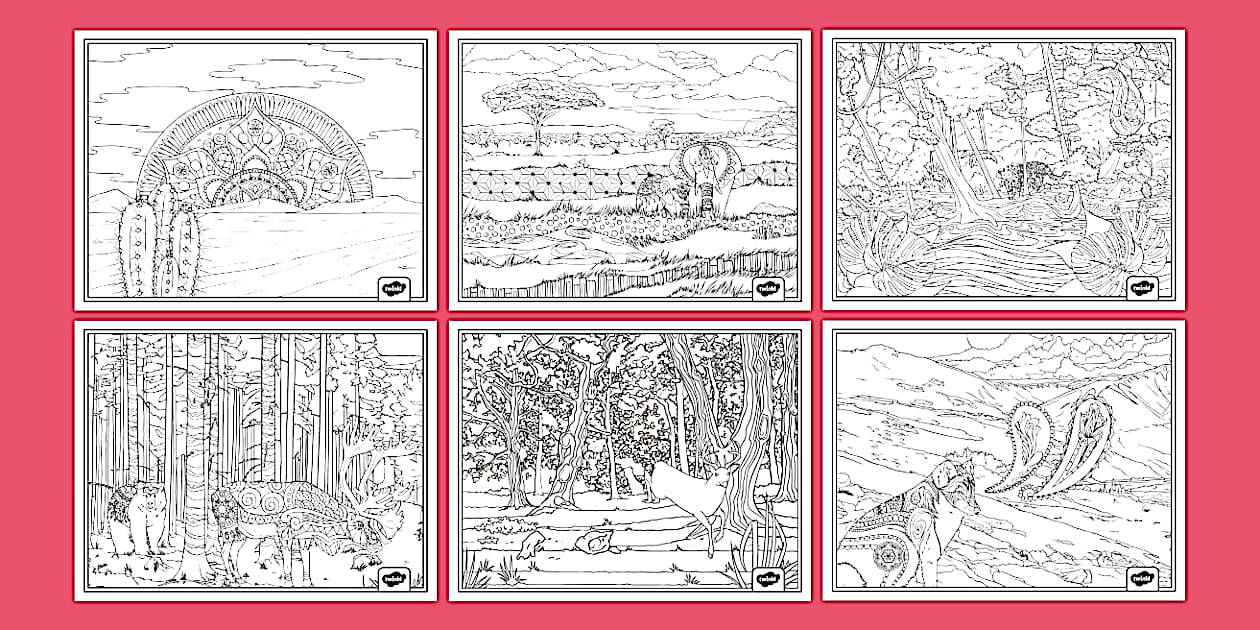 Types of Biomes Mindfulness Coloring Worksheet