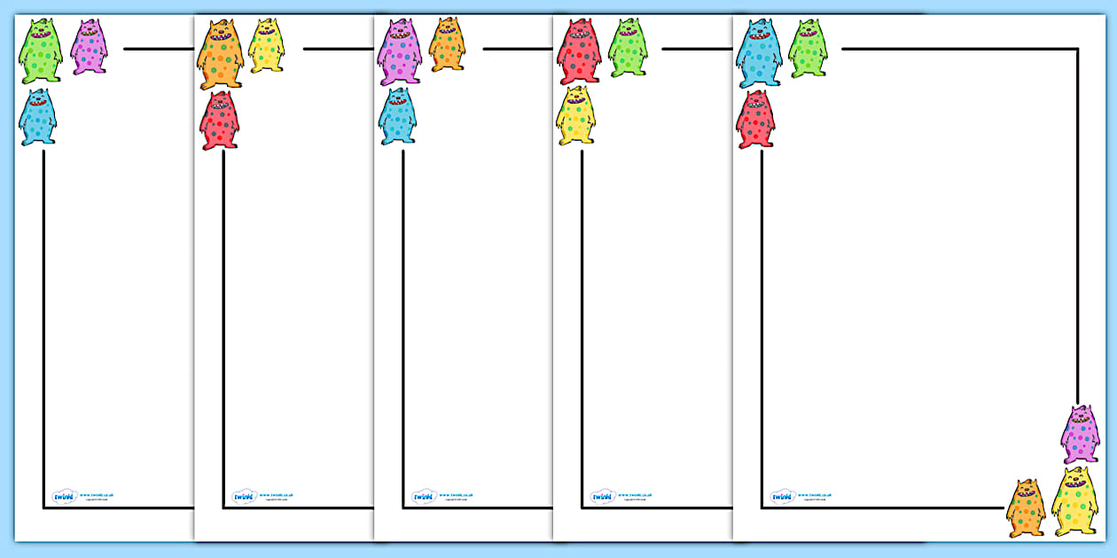 Editable Monster Page Borders (teacher made) - Twinkl