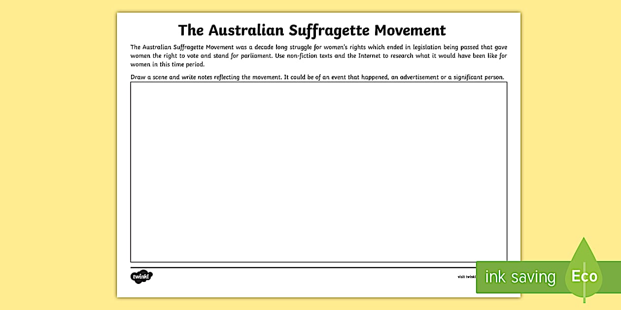 Australian Suffragette Drawing Activity | Sketchpad Task