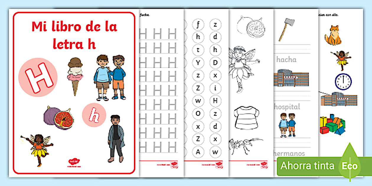 Cuadernillo: La letra H- Guía de trabajo - Twinkl