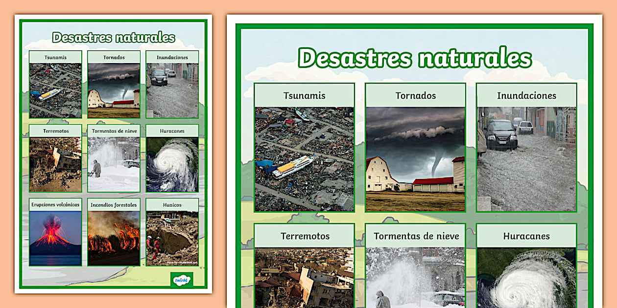 Lámina de desastres naturales para niños - Twinkl