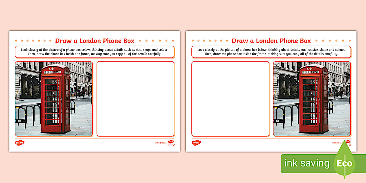 Draw a London Phone Box Activity