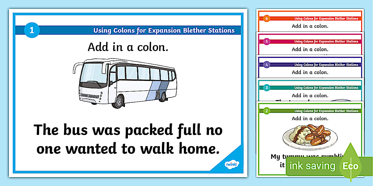Using Colons for Expansion Blether Stations - Twinkl