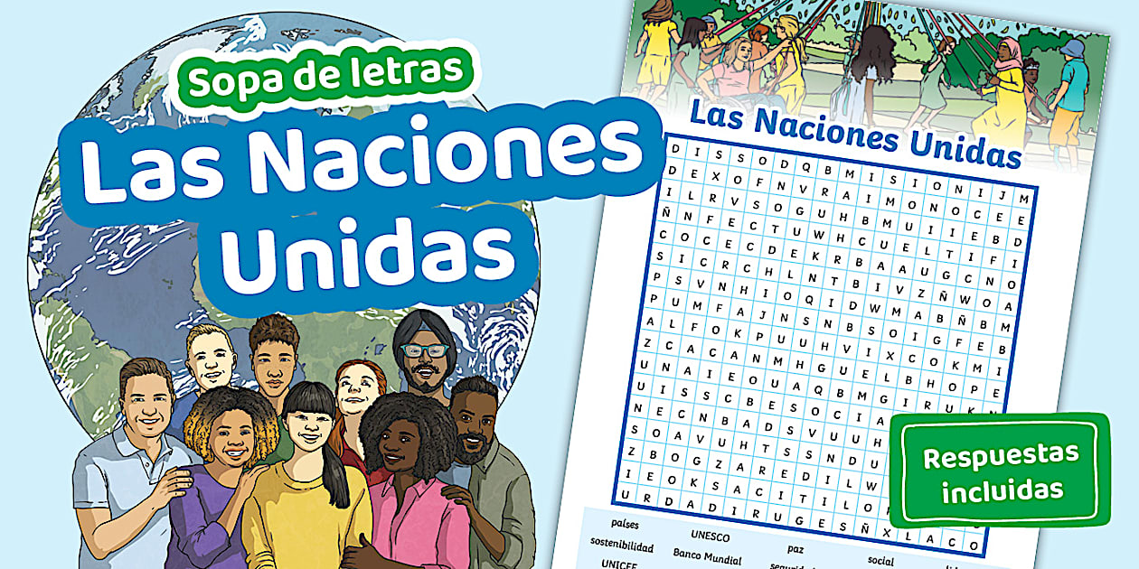 Sopa de letras: Las Naciones Unidas