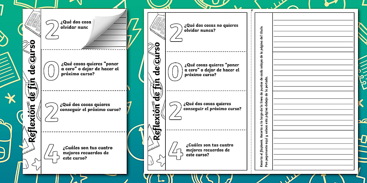 Flapbook: Reflexión de fin de curso (teacher made) - Twinkl