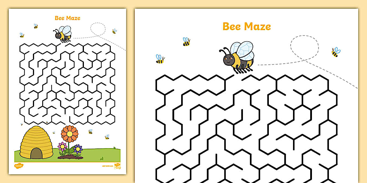 Bee Maze FS (Teacher-Made) - Twinkl