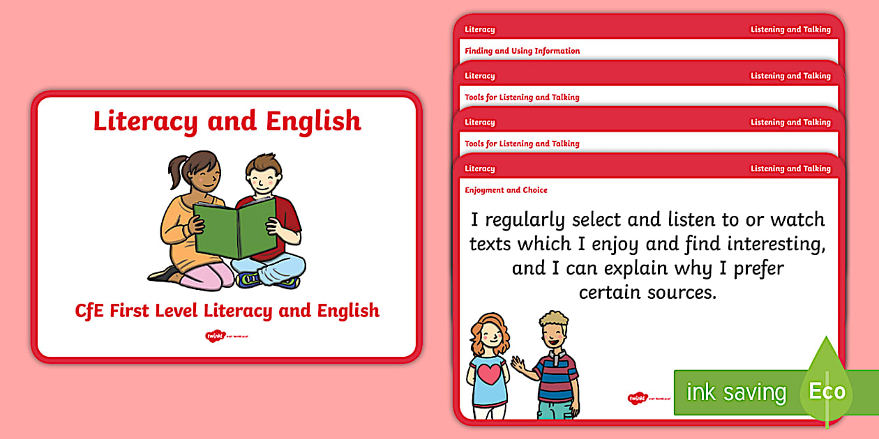 CfE First Level Literacy and English Display Posters Twinkl