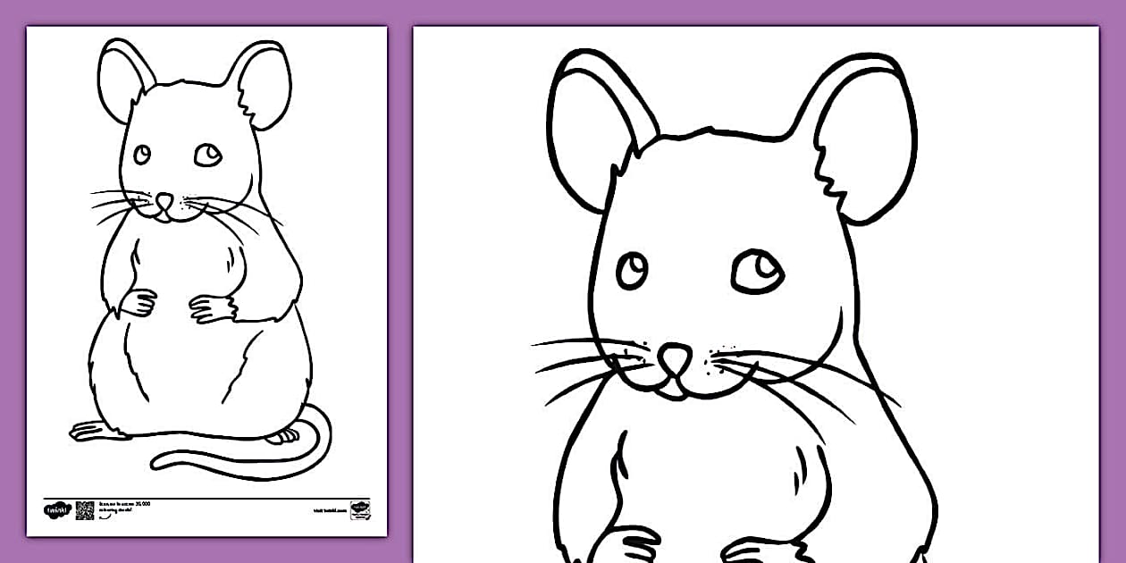 Cute Mouse Colouring Sheet (teacher made) - Twinkl