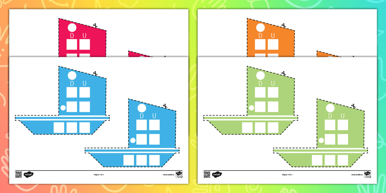 Apoyo visual: Sumas y restas de dos dígitos - Barco