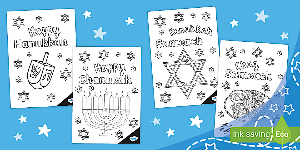 Hanukkah Greetings Cards (teacher made) - Twinkl