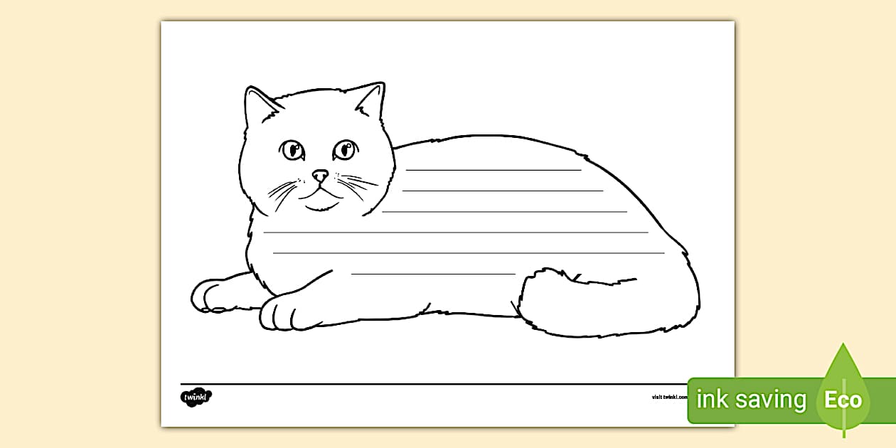 Cat Writing Template (teacher made) - Twinkl