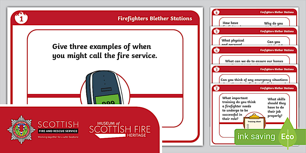 FREE! - Firefighters - Blether Stations (Teacher-Made)