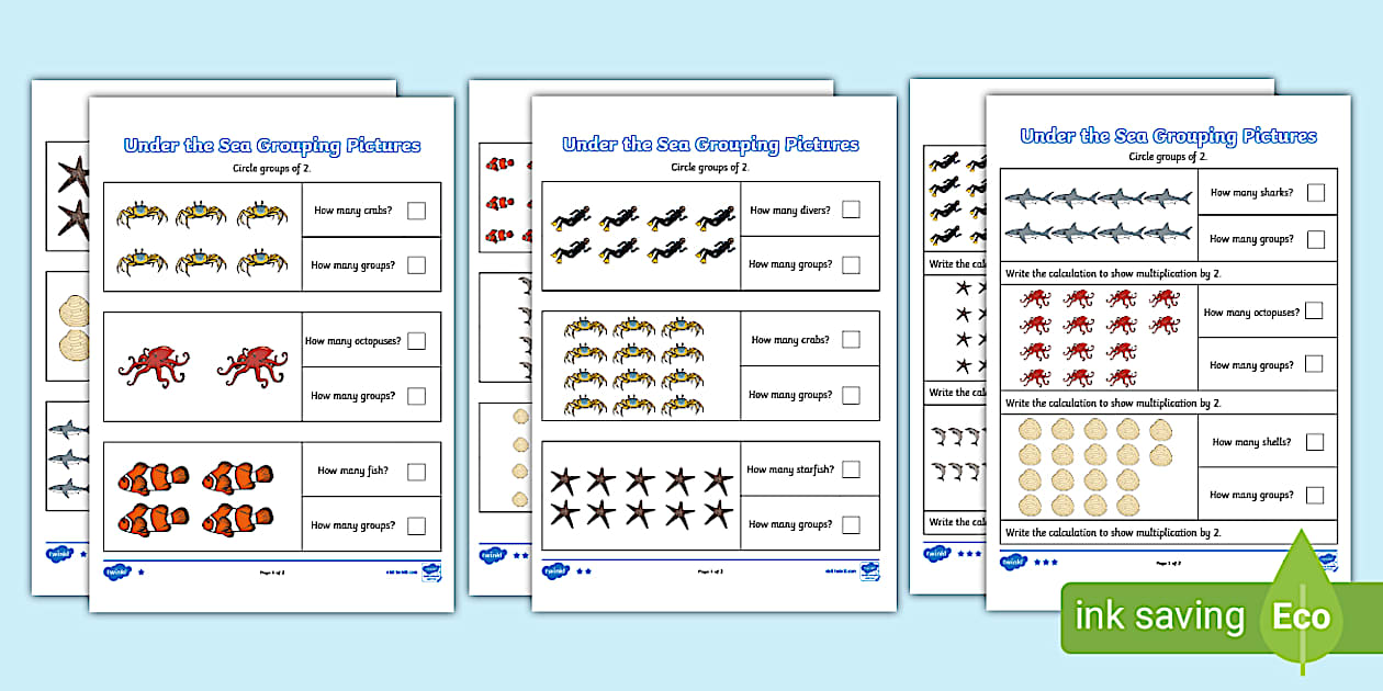 👉 Under the Sea Grouping Pictures Activity Sheet - Twinkl