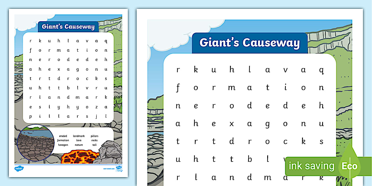 Giant's Causeway Word Search (teacher made) - Twinkl