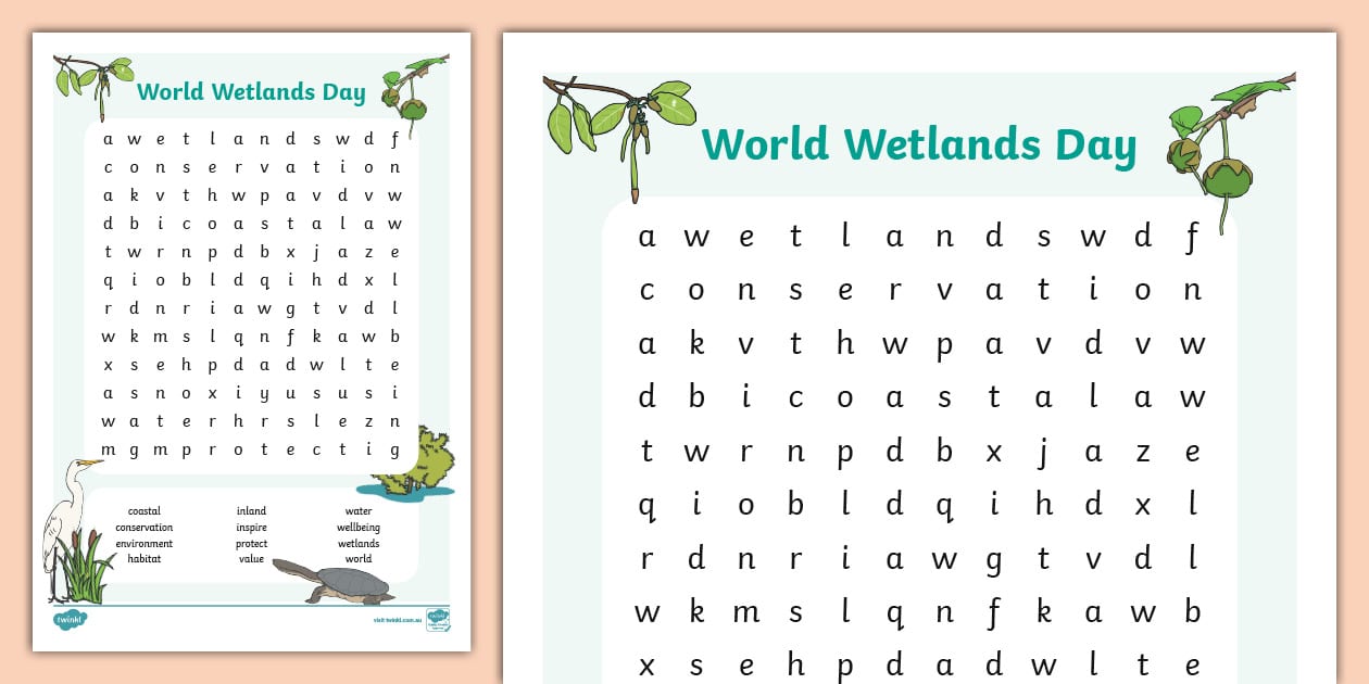 World Wetlands Day - Word Search (teacher made) - Twinkl