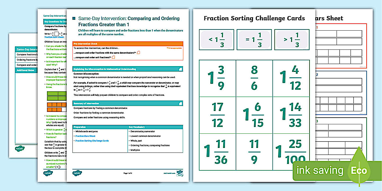 👉 Y5 Maths Intervention: Compare and Order Fractions Greater than 1