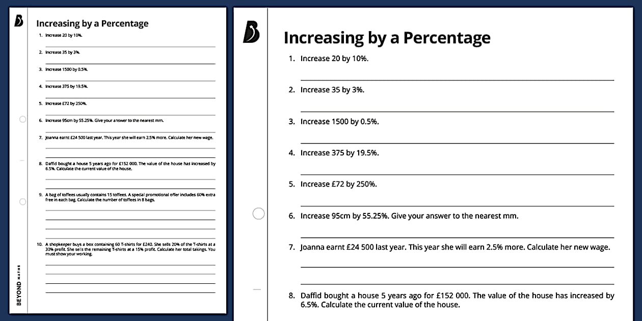👉 Percentage Increase Questions | KS3 Maths | Beyond