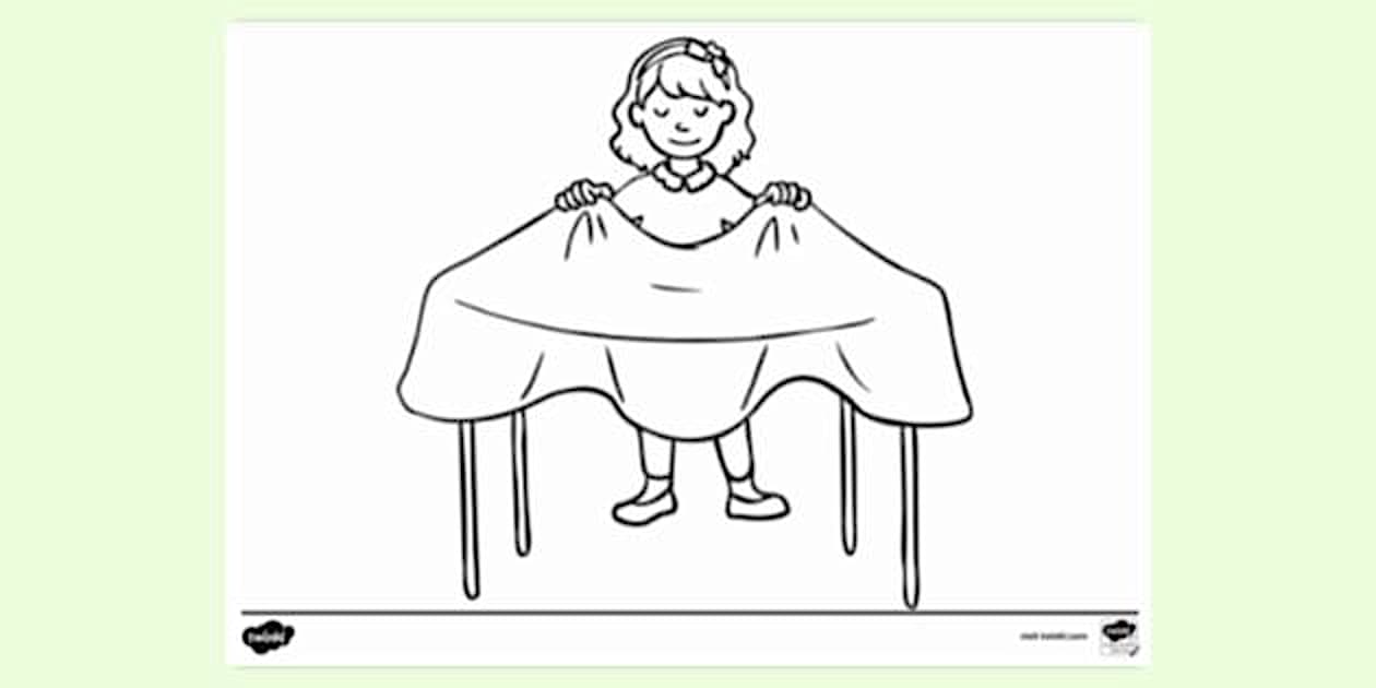 Table Cloth Colouring Sheet (teacher made) - Twinkl
