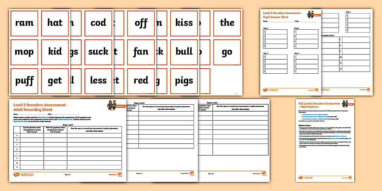 Level 2 Intervention Assessment Pack - Phonics Test PDF