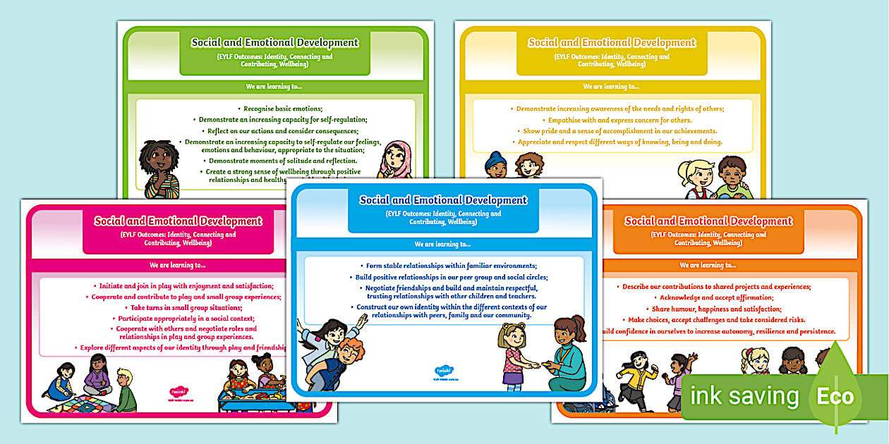 EYLF Social and Emotional Learning Intentions A4 Display Poster